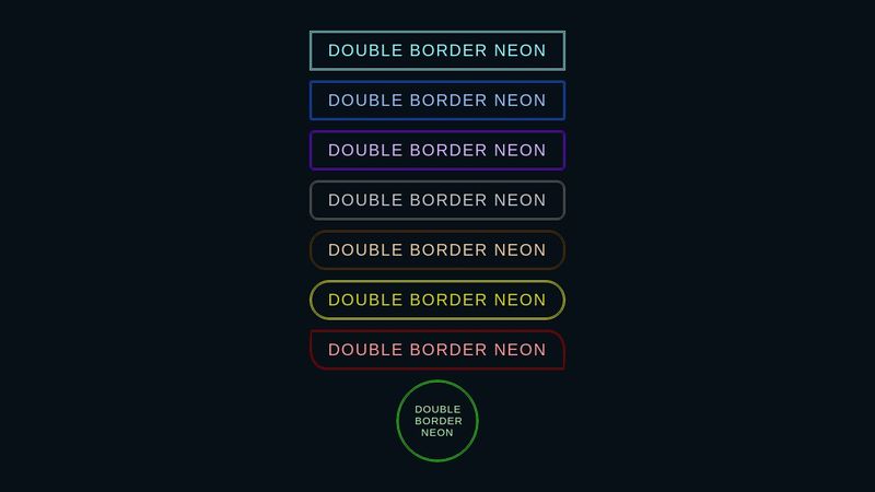 double border button neon - css