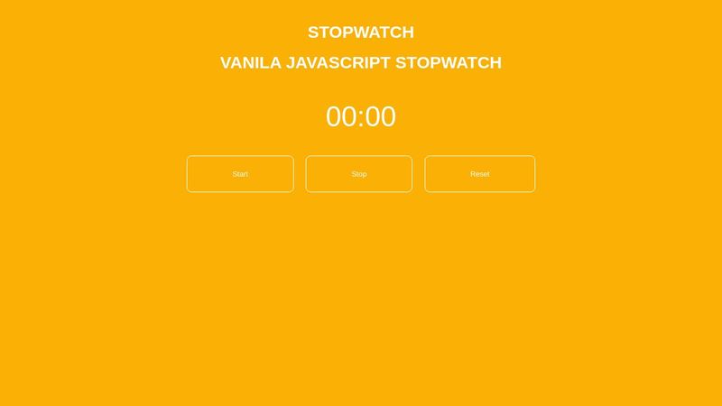 Javascript stopwatch