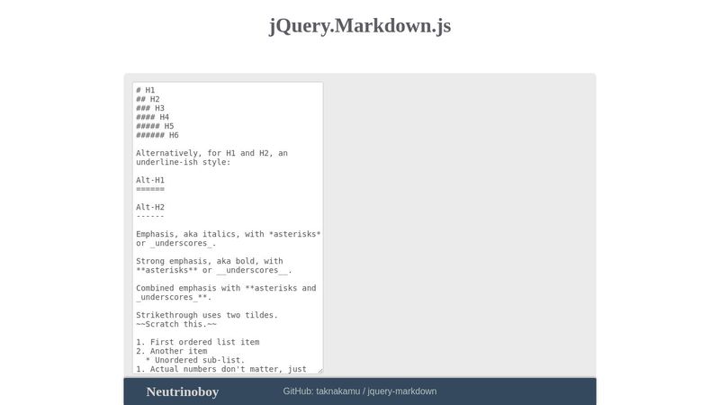 jQuery.Markdown.js