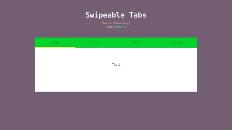 Swipeable Tabs