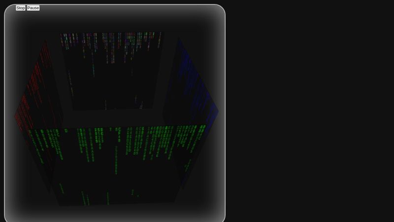 CSS 3D Matrix Rain Cube