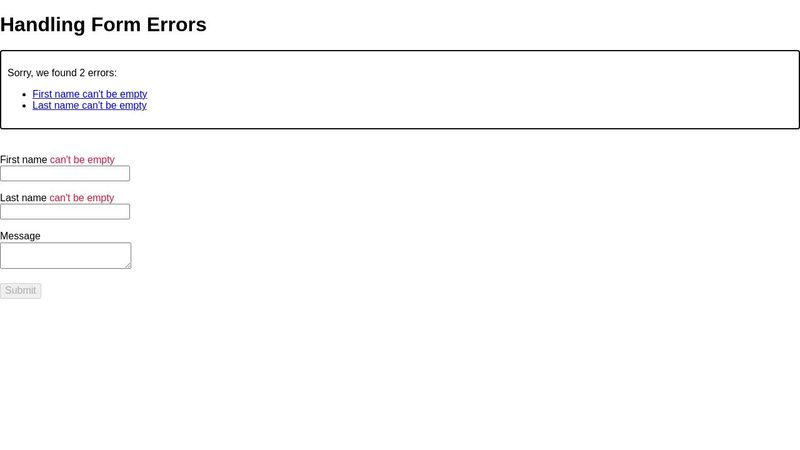 Handling Form Errors