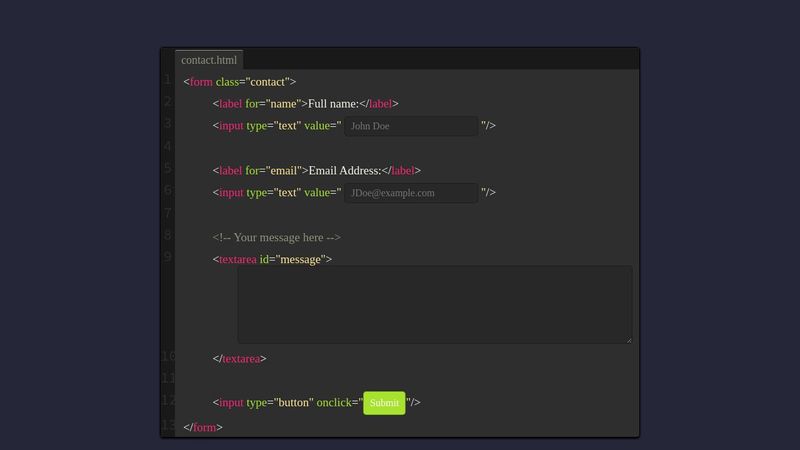 Contact Form IDE / Editor