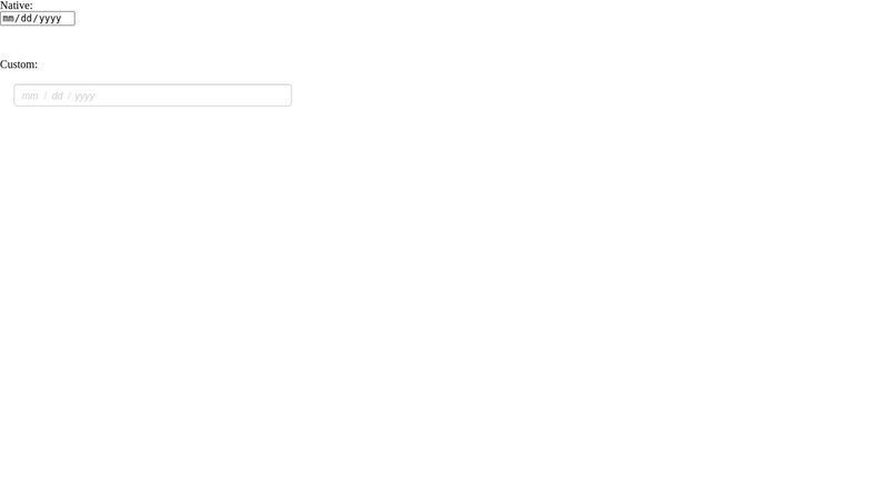 React Date Input React Date Input