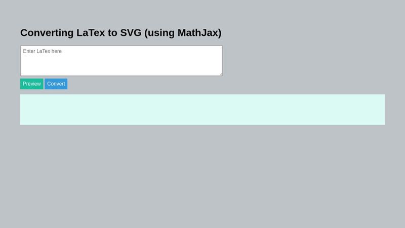 Converting LaTeX to SVG using MathJax