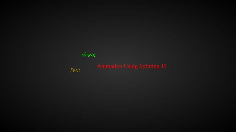 Text Wave Animation Using Splittint JS