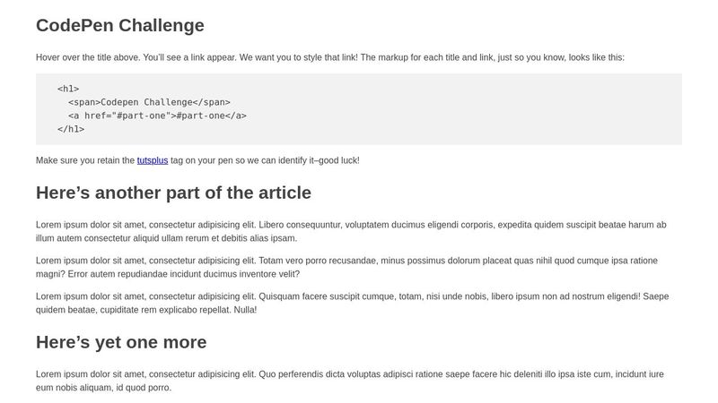 Codepen Challenge #1