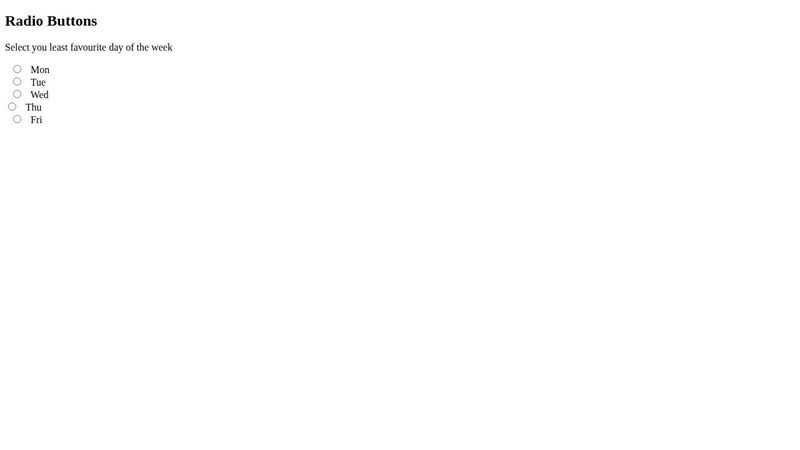 Activity 10 - Form Radio Buttons