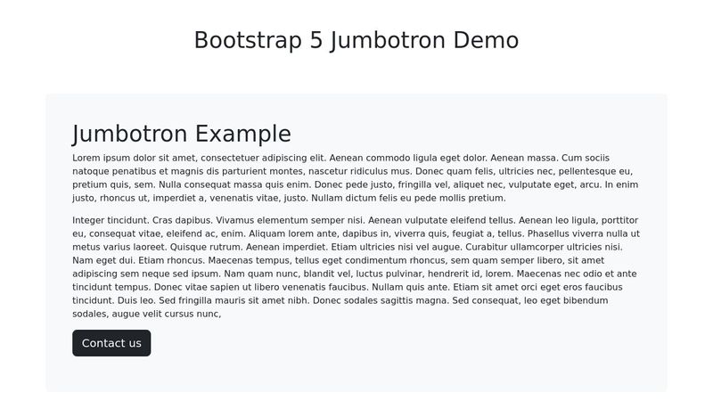 Bootstrap 5 Jumbotron Demo