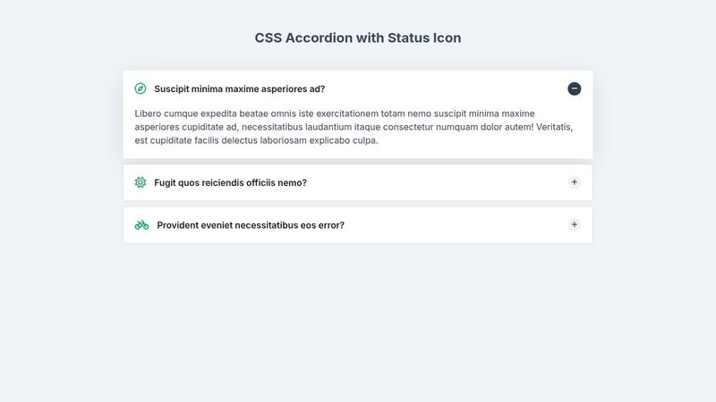 Accordion with Expand/Collapse Status Icon
