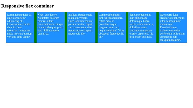 Responsive flex container