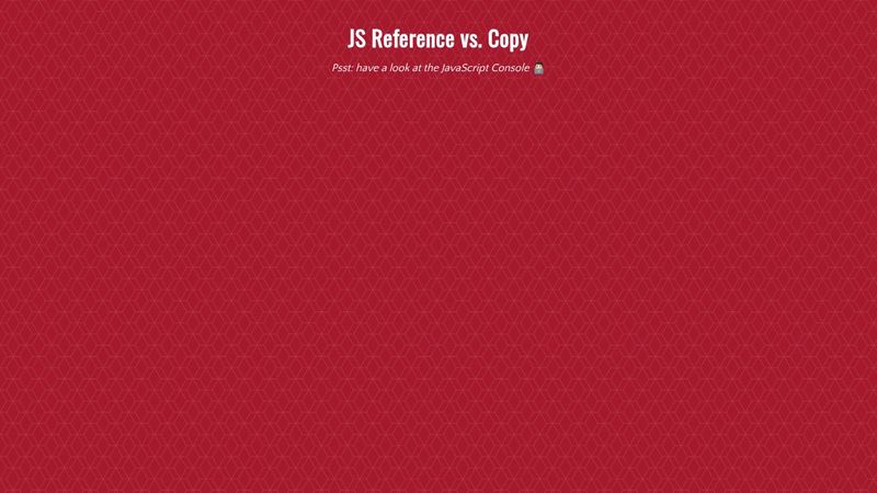 Js Reference Vs Copy