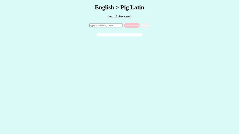 Pig Latin Translator