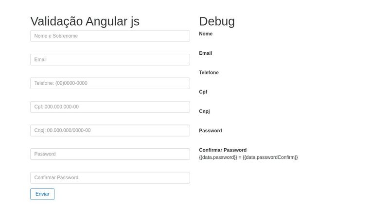Validar Formulários Angular Js 