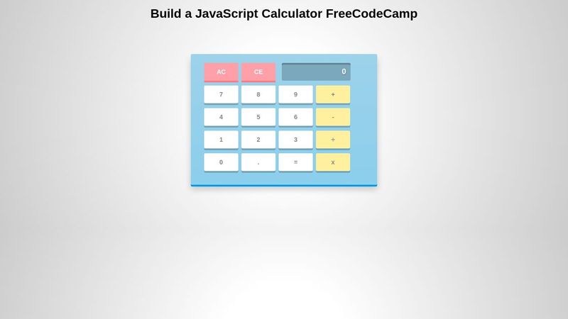 FreeCodeCamp: Build a JavaScript Calculator