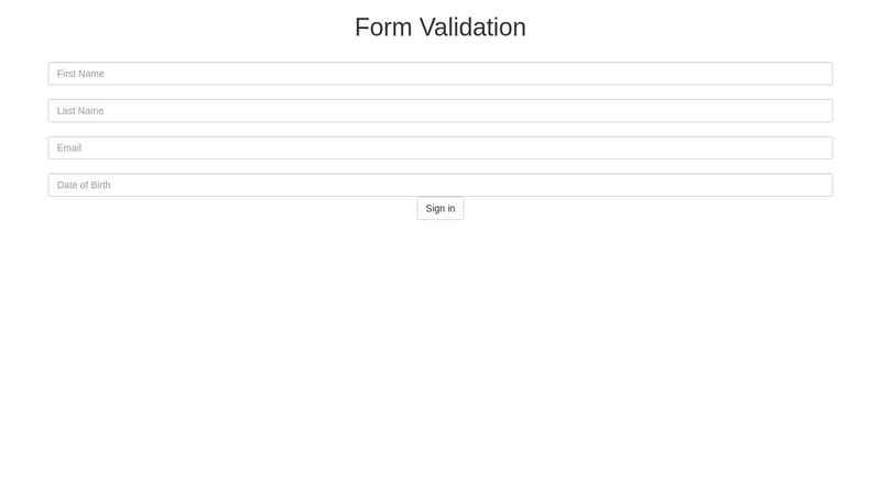 Form Validation