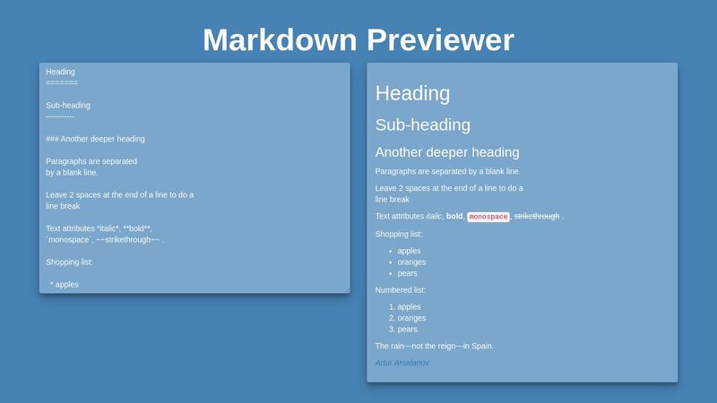 Build a Markdown Previewer