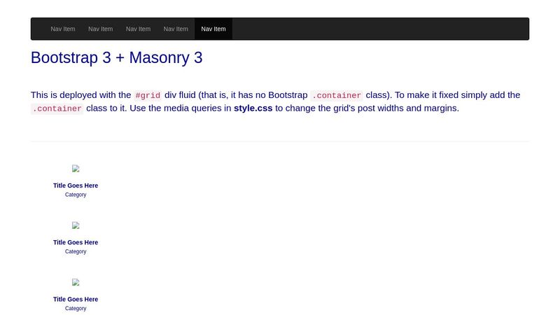 Bootstrap Masonry Portfolio