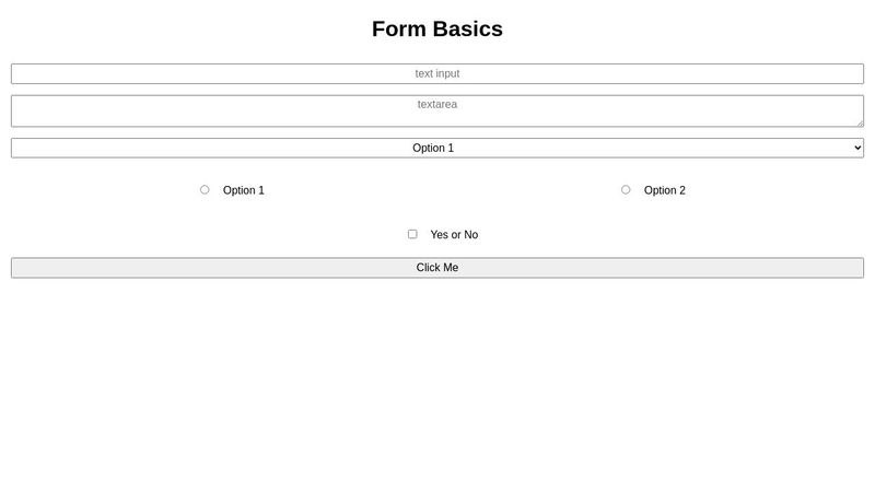 html basics: forms