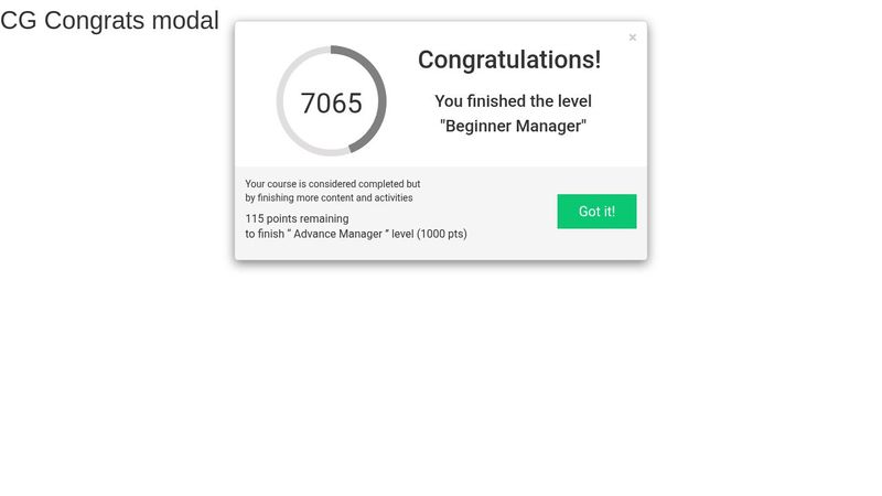 CG Congrats modal