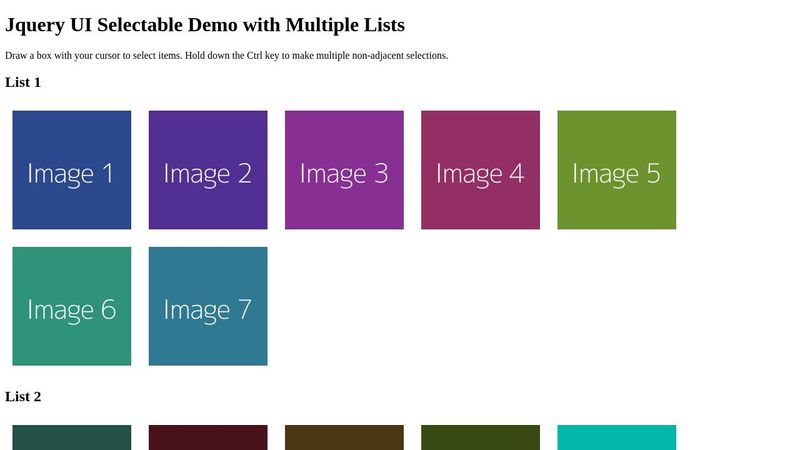 jQuery UI Selectable Demo with Images