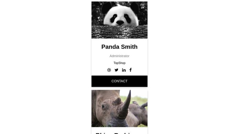 React Card List Component React Card List Component