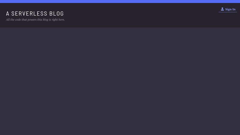 A Serverless Blog
