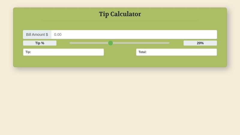 Tip Calculator w/ Sliding Scale