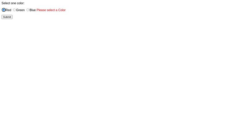 jQuery Validate - Radio button example