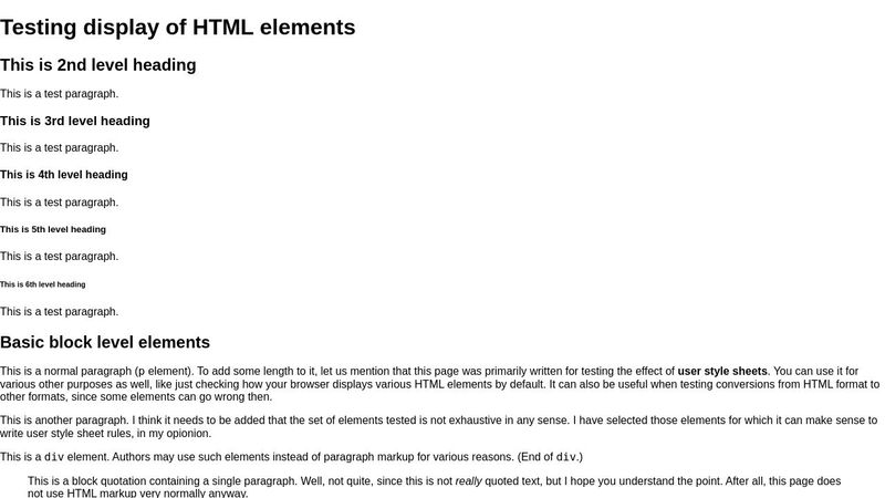 HTML Elements - Normalize
