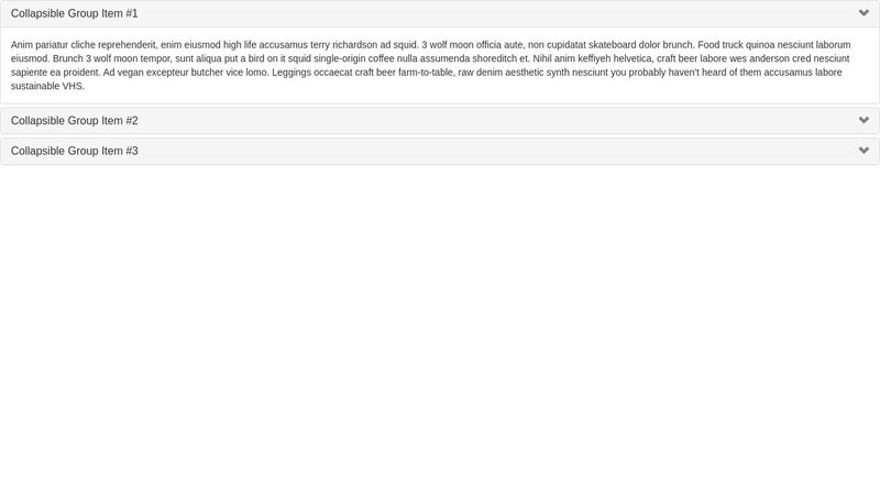 Bootstrap 3 Collapse show state with Chevron icon