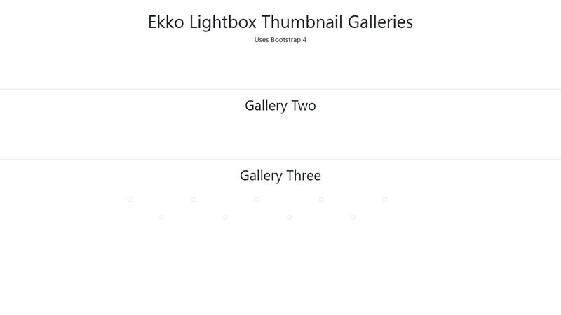 Bootstrap 4 Ekko Lightbox Thumbnail Gallery