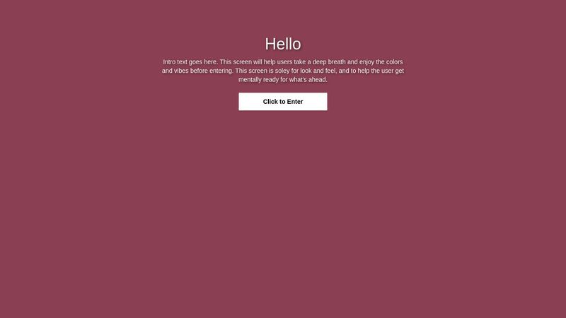 Splash Screen => Click to Enter