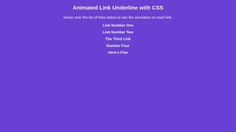Animated Underline on Hover with CSS
