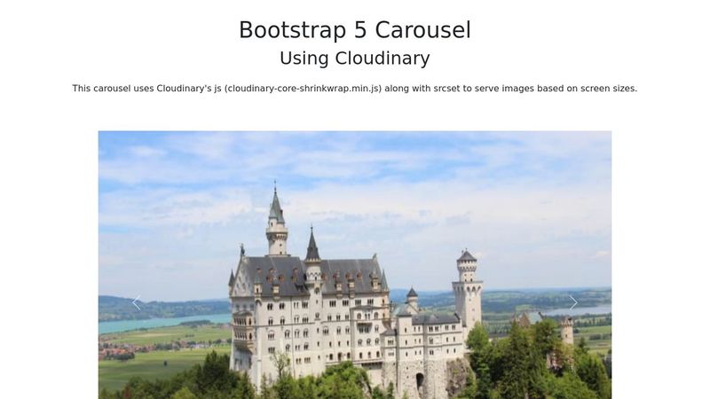 Bootstrap 5 Carousel Using Cloudinary and srcset