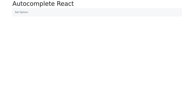 Autocomplete React