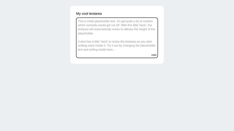 Auto-sizing Textarea