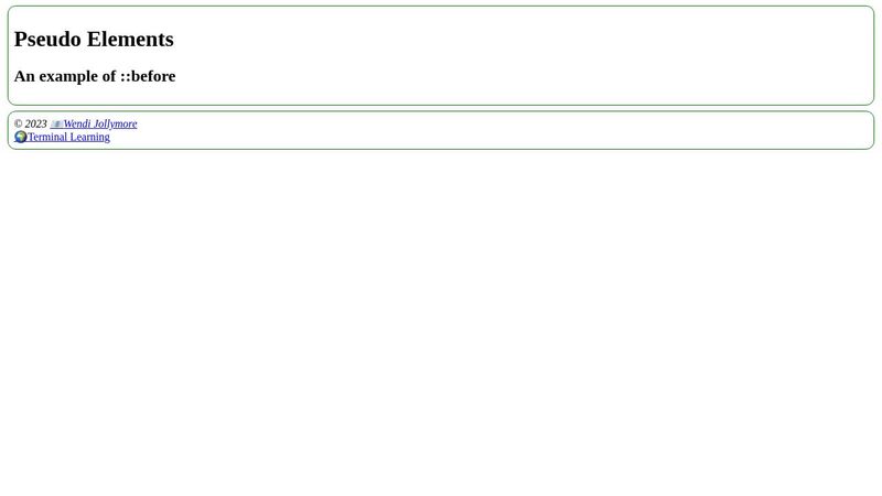 Pseudo Elements: ::before using icons