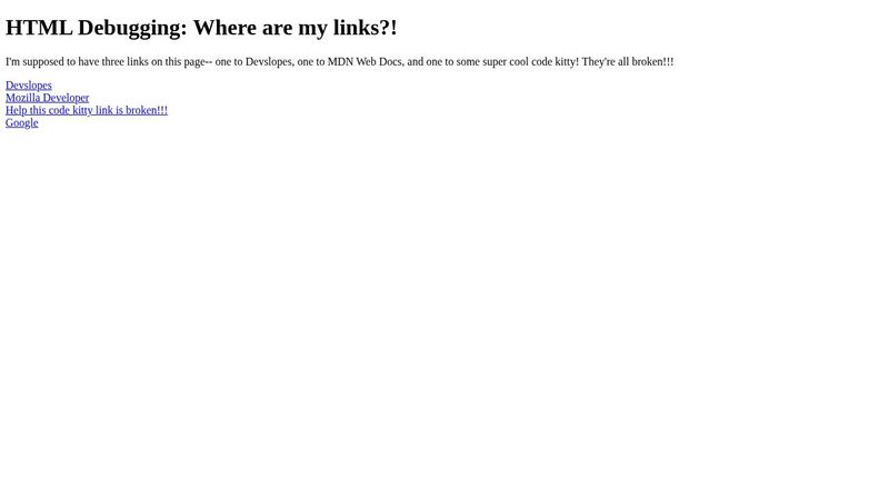 Debugging HTML 2