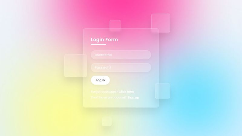 Glassmorphism Login Form using Html & CSS | CSS3 Animated Login Form