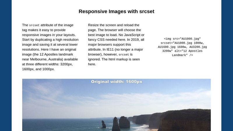Responsive Images with srcset