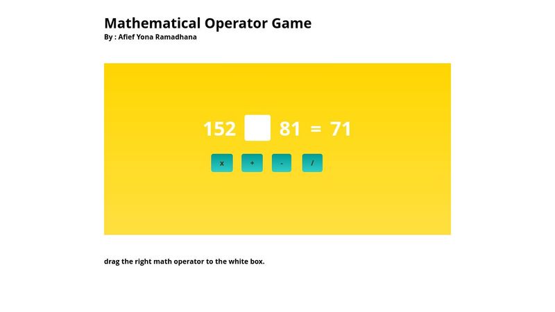Mathematical Operator Game