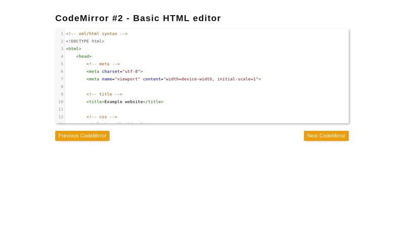 CodeMirror #2 - Basic HTML editor