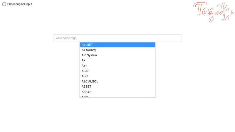 Tagify - Render Suggestions List Manually Example
