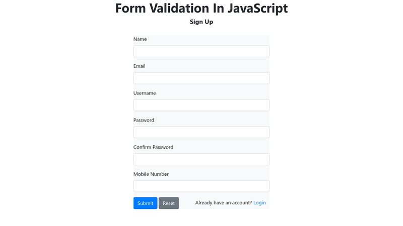 Form Validation in JS