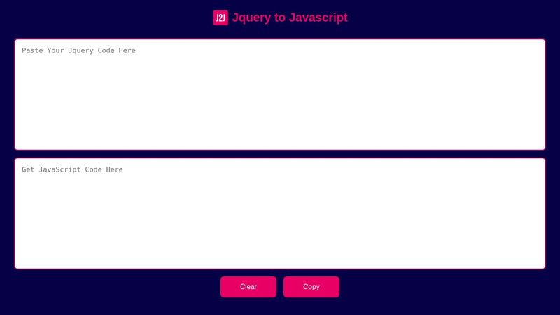 Jquery To Javascript Code Converter