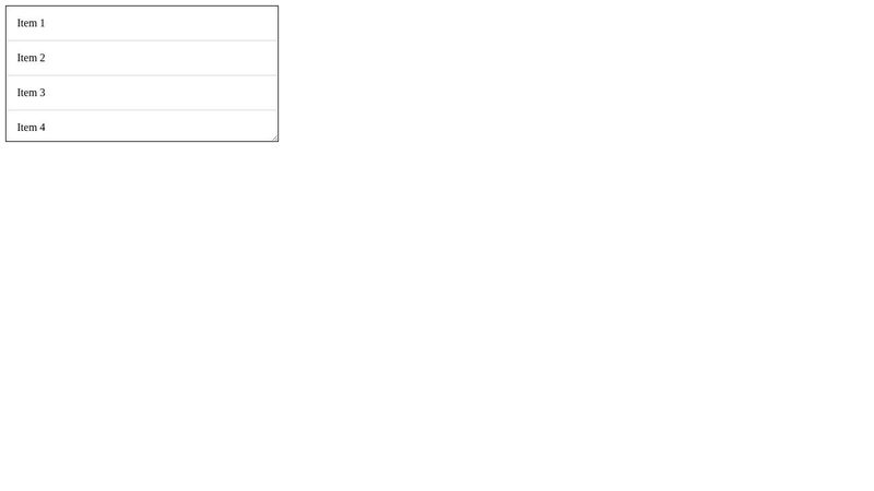 Vertically resizeable scroll container