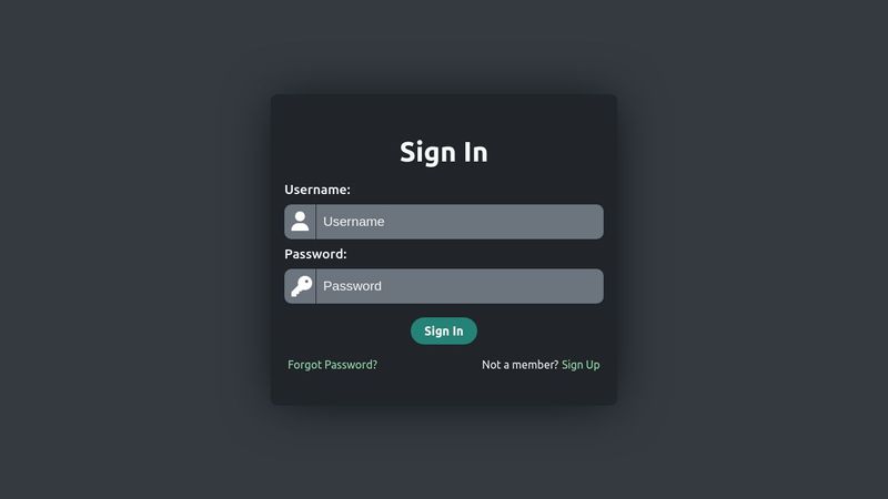 Login Form With A Dark Theme Made With Pure HTML &CSS