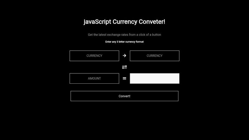 Simple javaScript Currency Conveter | Exchange | CS50