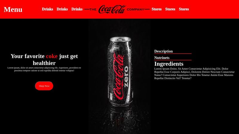 coca cola landing page